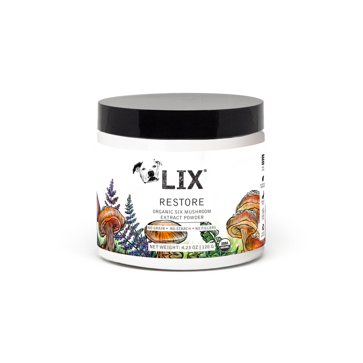 RESTORE - Organic Six Mushroom Extract Powder - 4.23oz – LIX